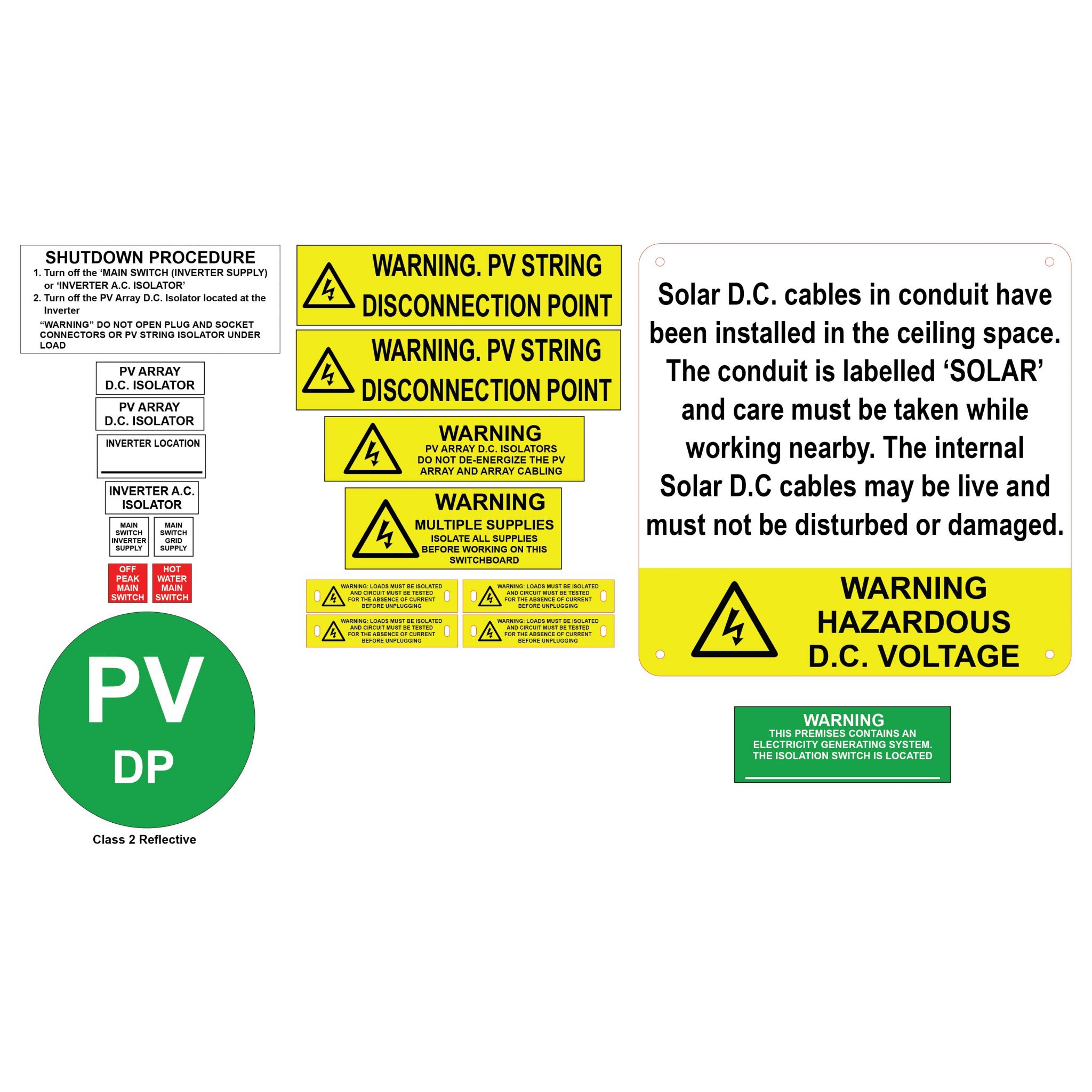 Durable Solar Label Kits | Free Delivery Over $500