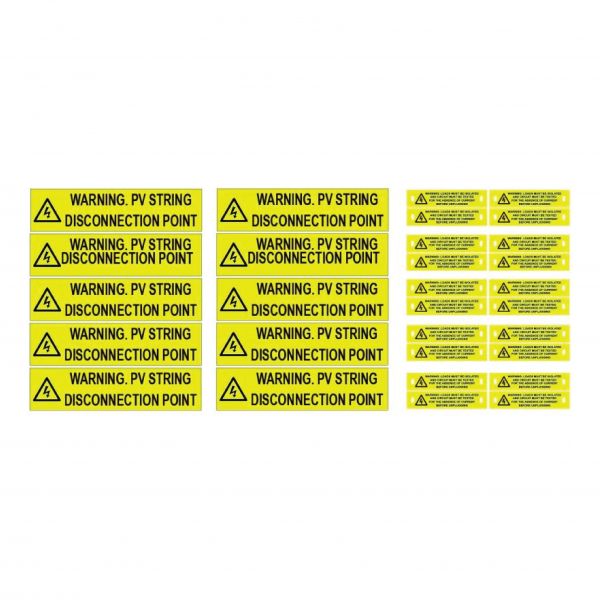 DC Isolator - Solar Label Kit - PV Connections