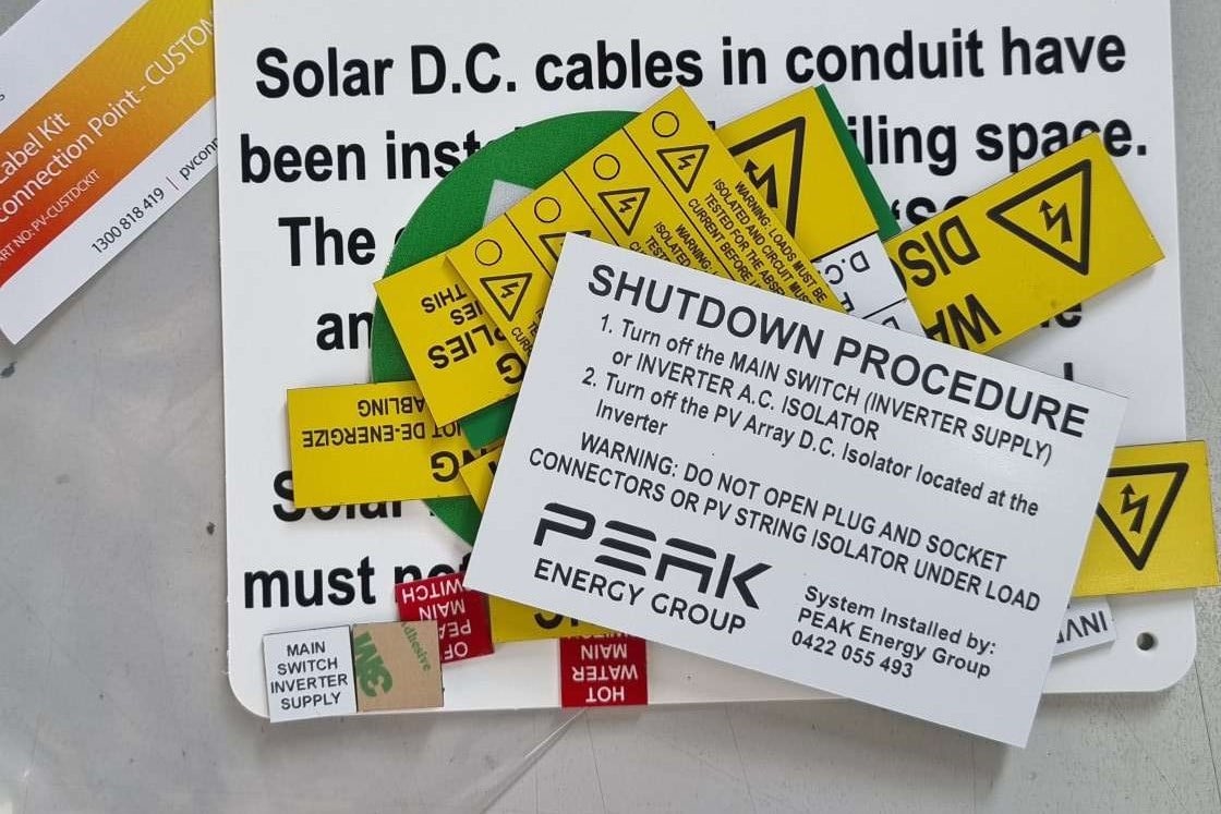 CUSTOM Disconnection Point – Solar Label Kit
