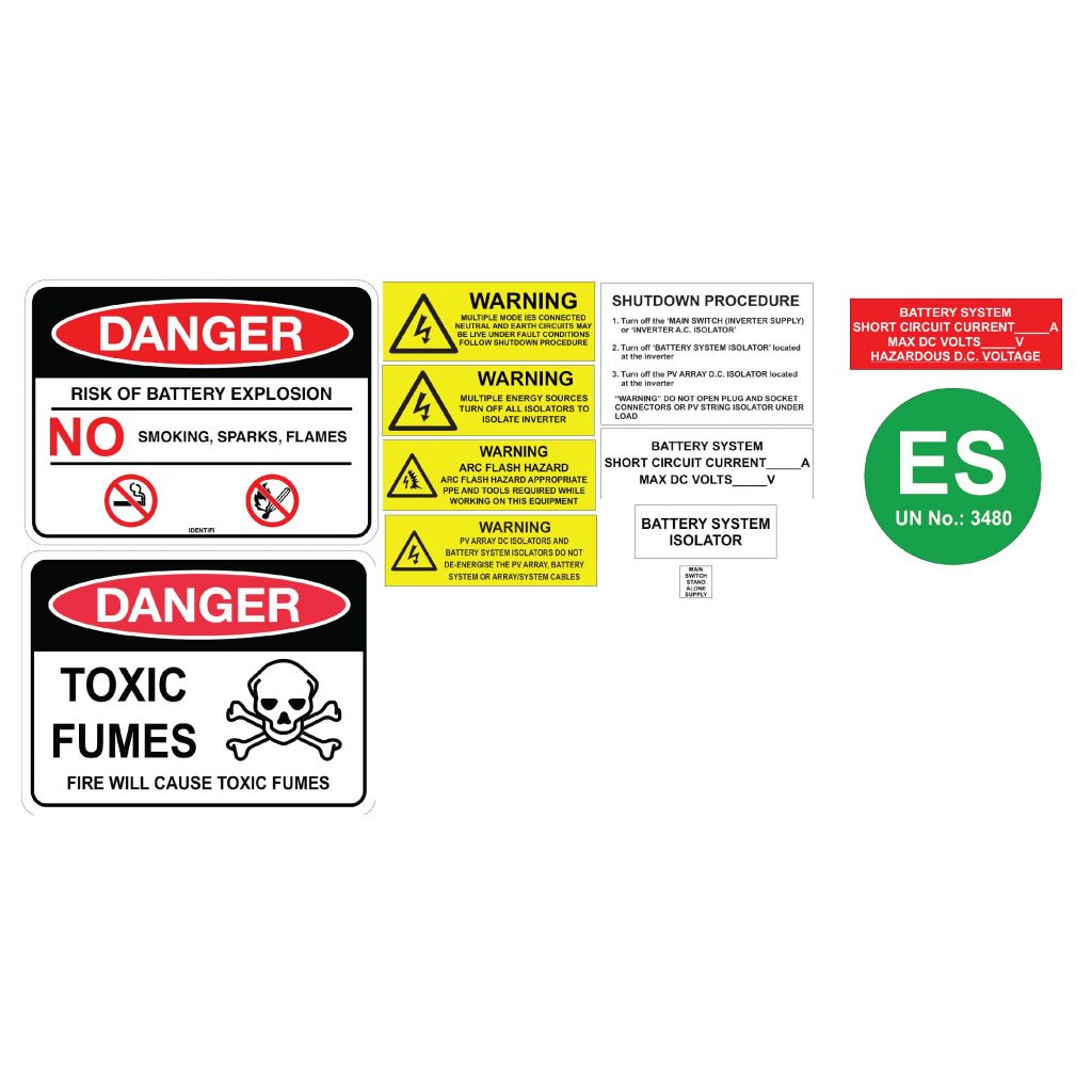 Disconnection Point – Commercial Label Kit - PV Connections