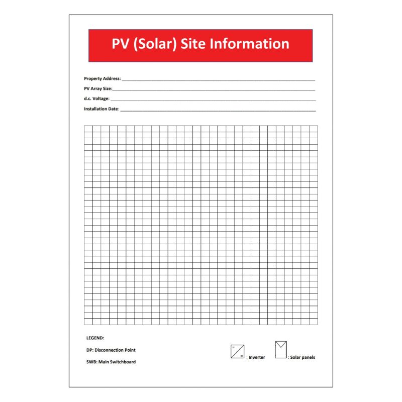 Individual Solar Labels - PV Connections