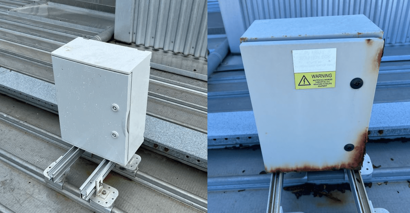 Glass Reinforced Polyester vs powder coated mild steel - PV Connections
