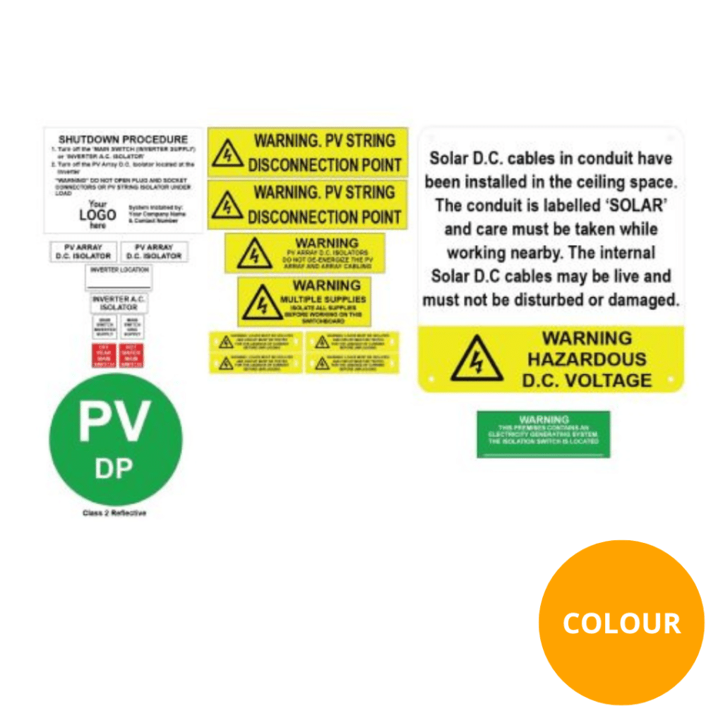 CUSTOM Disconnection Point – Solar Label Kit