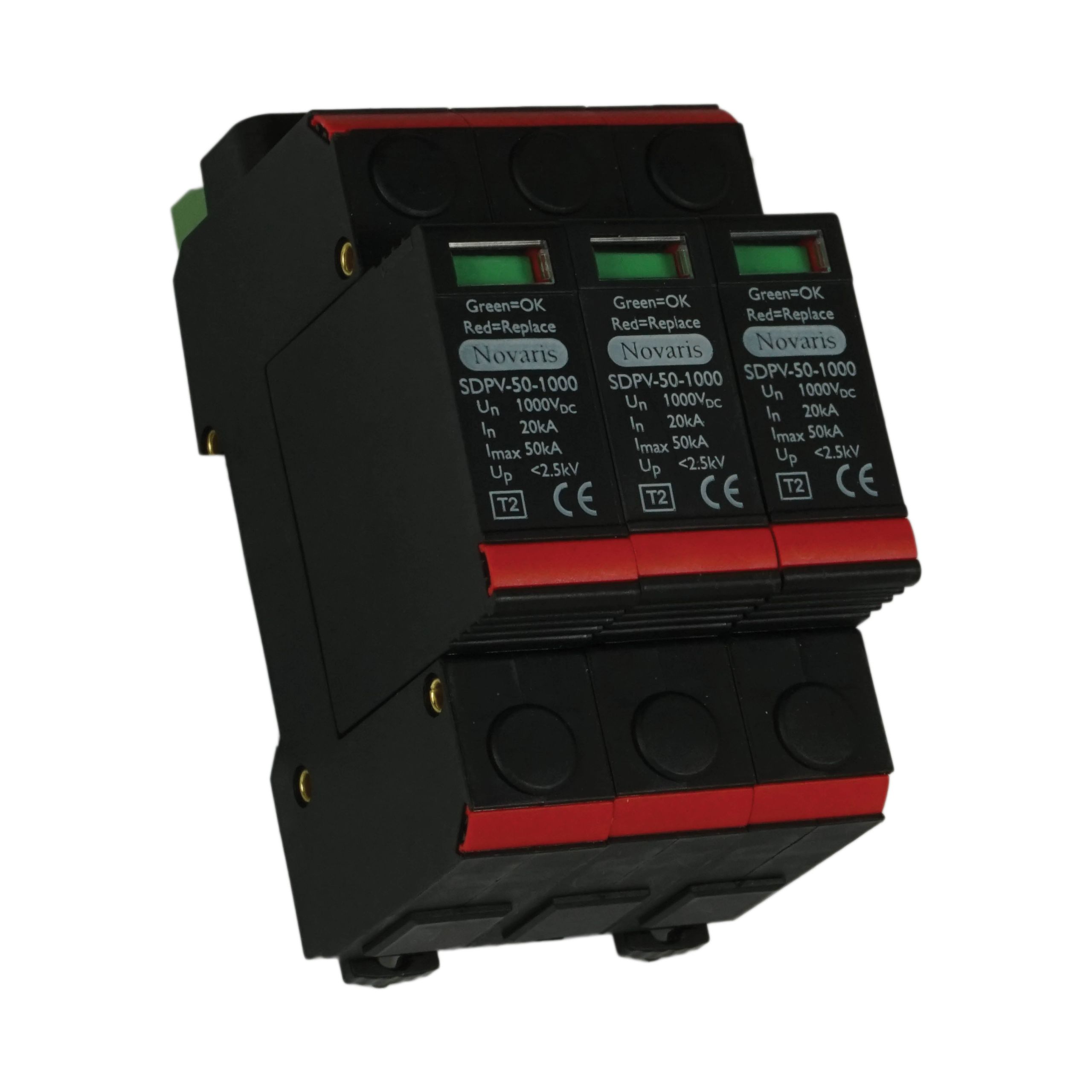 Surge Protection Device 50kA 2 Pole 1000VDC Nominal With Alarm - PV ...