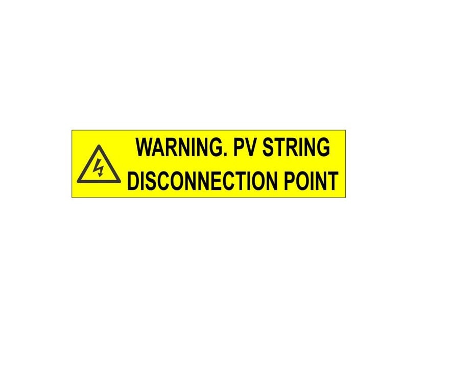 Warning PV Disconnection Point Label - PV Connections