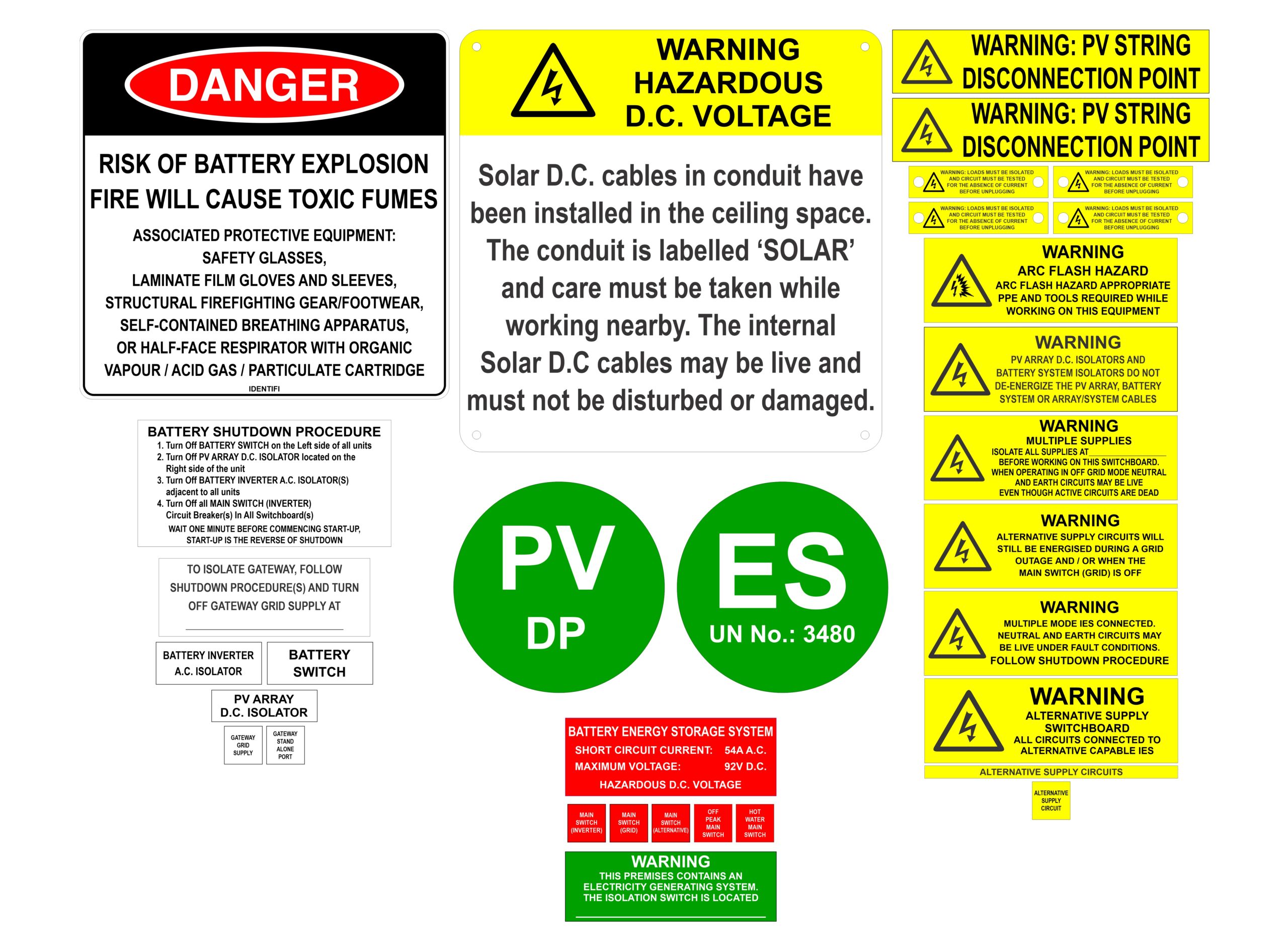 Tesla PW3 With DP Label Kit - PV Connections