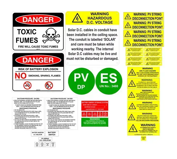 Sigenergy Three Phase Label Kit - PV Connections